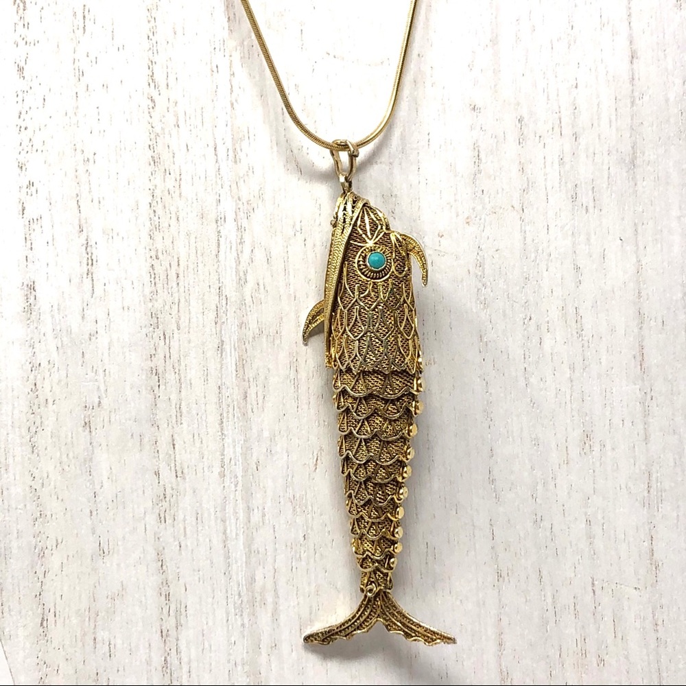 Antique Koi Fish Pendant, Art Deco 1940’s - Gem